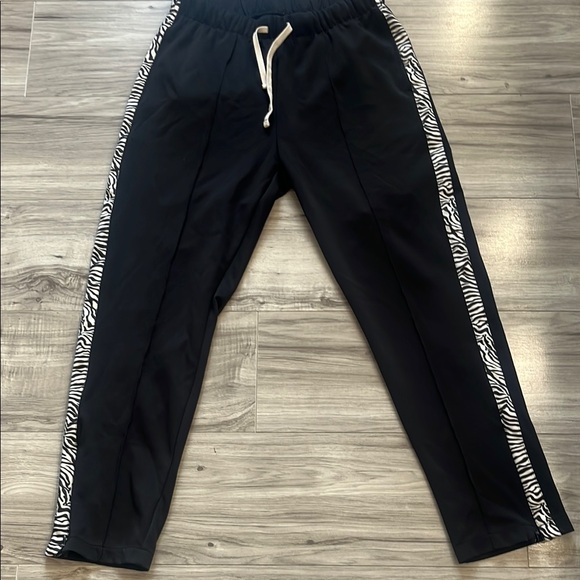 OVADIA& SONS | Pants | Mens Black Joggers With Zebra Side Stripes ...